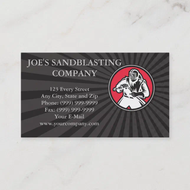 Sandblaster Sandblasting Circle Retro Business Card | Zazzle