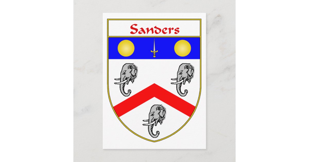 Sanders Coat of Arms/Family Crest Postcard | Zazzle