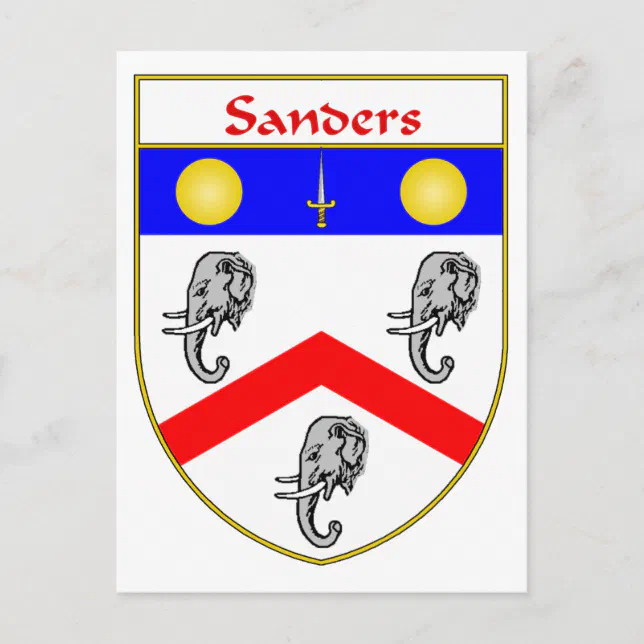 Sanders Coat of Arms/Family Crest Postcard | Zazzle
