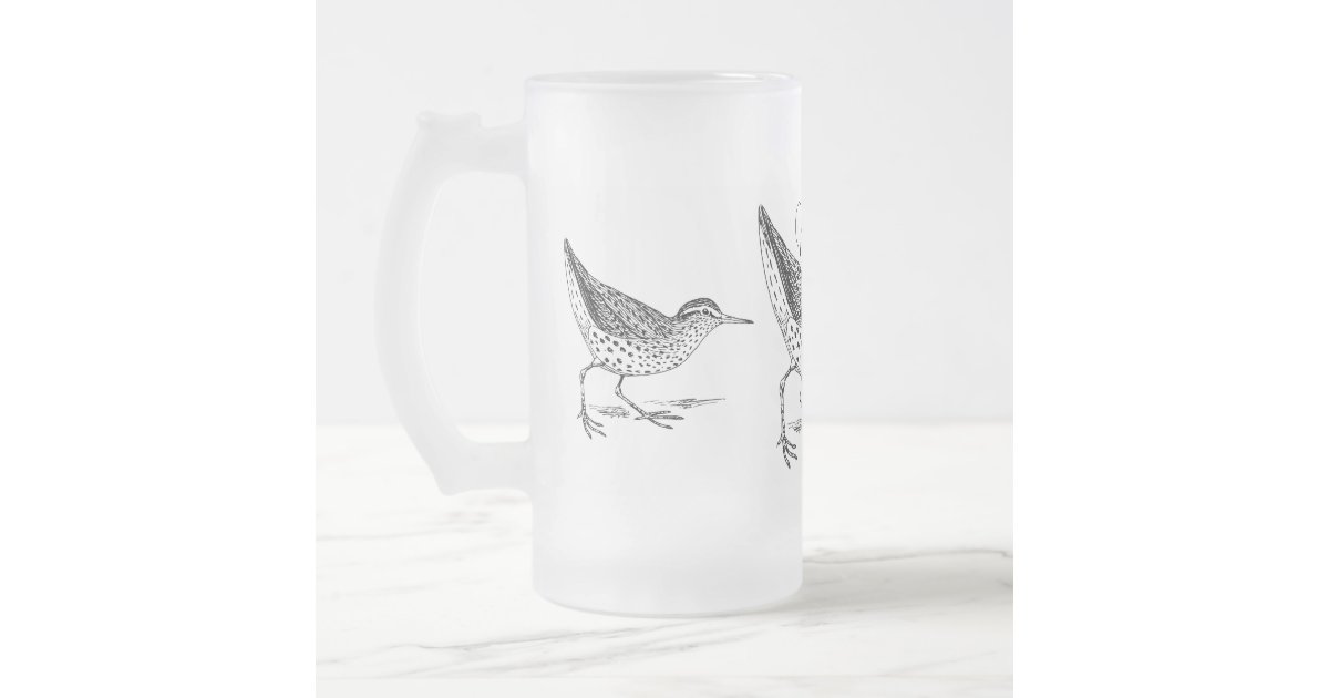 Sandpiper Shorebird Thunder_Cove Frosted Glass Beer Mug | Zazzle