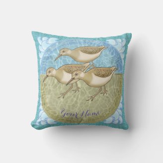 Sea Birds Nautical Throw Pillows