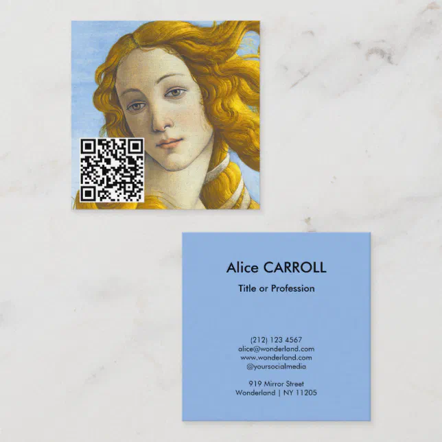 Sandro Botticelli - Birth of Venus - QR Code Square Business Card | Zazzle