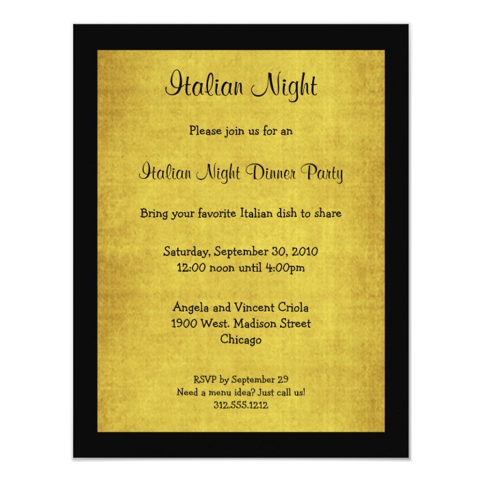 Sandstone Background Italian Night Party Invite | Zazzle.com