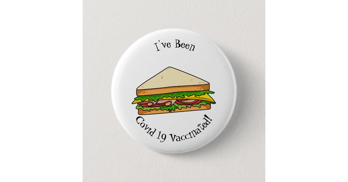 Sandwich cartoon illustration button | Zazzle