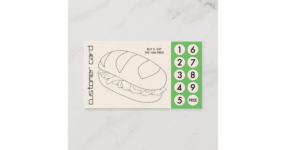 sandwich cut out punch cards | Zazzle