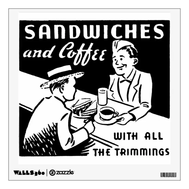 Sandwich Shop Wall Art Decal | Zazzle