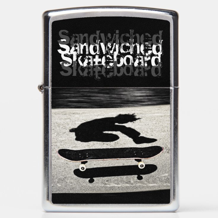 sandwiched skateboard zippo lighter | Zazzle