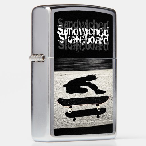 sandwiched skateboard zippo lighter | Zazzle