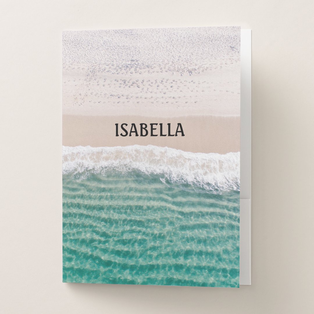 Sandy Beach Pocket Folder | Zazzle