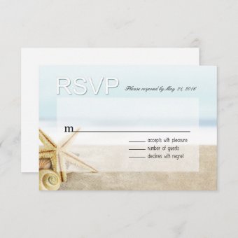 Sandy Beach Starfish Seashells RSVP | Zazzle