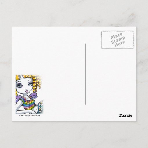 "Sandy" Cute Rainbow Fairy Art Postcard | Zazzle
