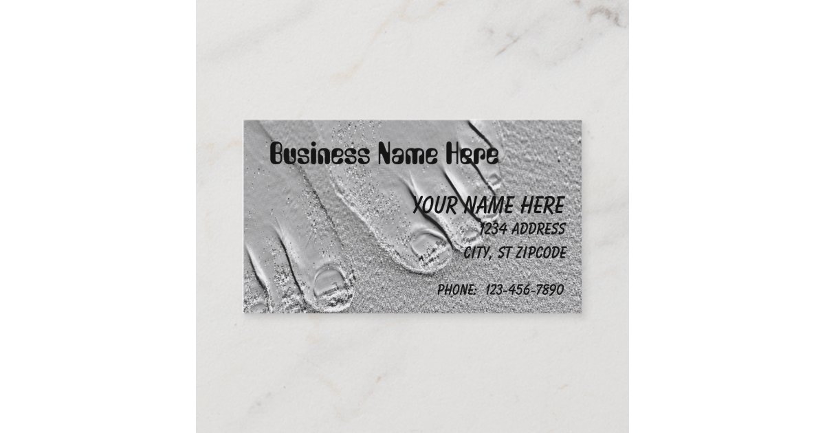 sandy feet business card | Zazzle