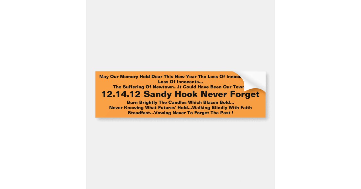 Sandy Hook Never Forget Bumper Sticker | Zazzle