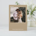 Sandy Tan Buff Simple Minimalist Photo Wedding RSVP Card | Zazzle
