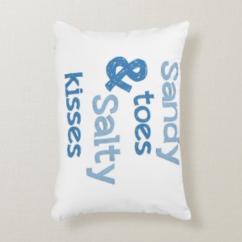 Sandy Toes & Salty Kisses Decorative Pillow | Zazzle
