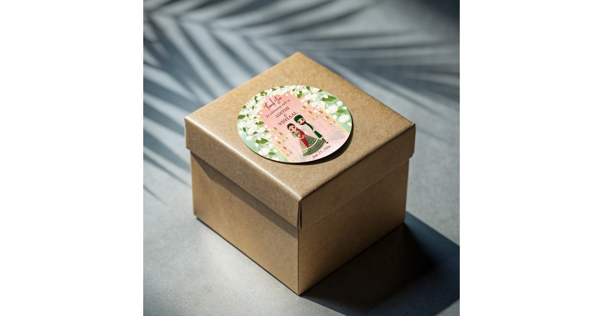 Sangeet mehndi Indian wedding personalized Classic Round Sticker | Zazzle