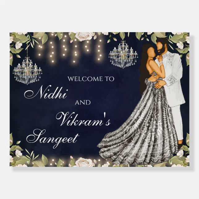 Sangeet Night welcome board & Indian Sangeet signs | Zazzle