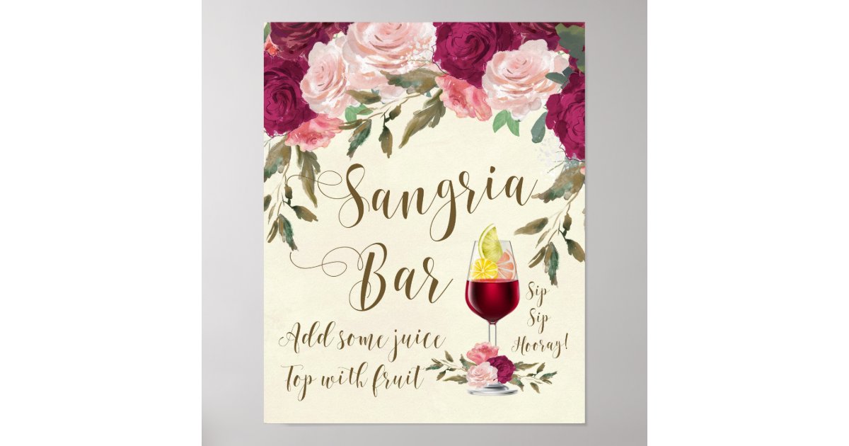 Sangria bar sign poster | Zazzle