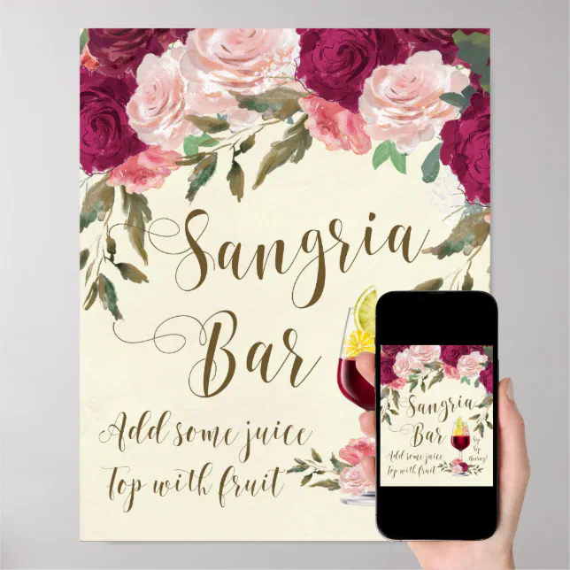 Sangria bar sign poster | Zazzle