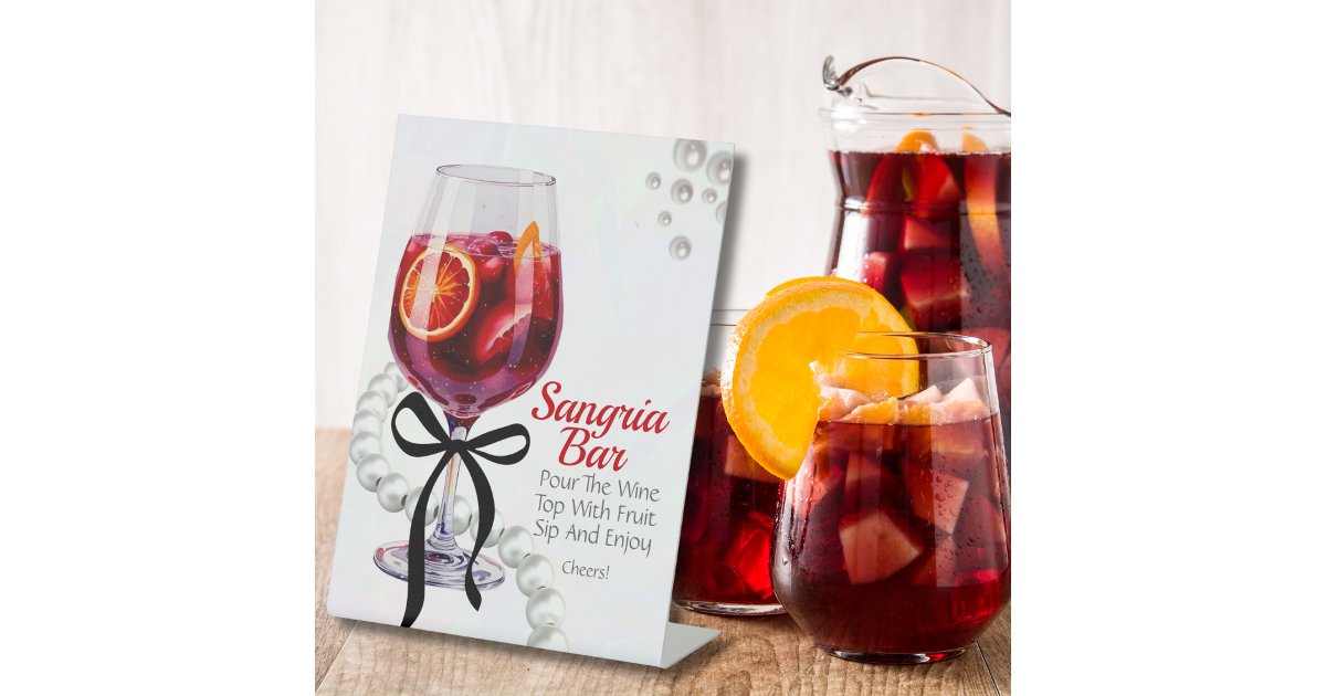 Sangria & Sass Sangria Bar Pedestal Sign | Zazzle