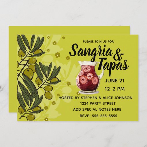 Sangria & Tapas Party Invitation | Zazzle