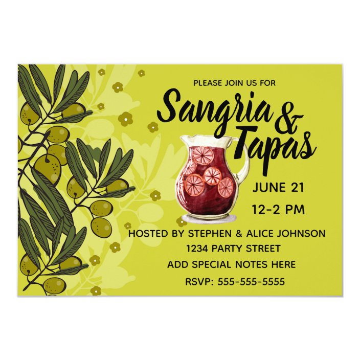 Sangria & Tapas Party Invitation | Zazzle.com