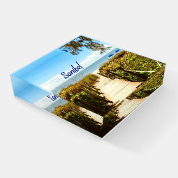 Sanibel Island Florida Beach Ocean Paperweight | Zazzle