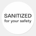 Sanitized for your safety classic round sticker | Zazzle