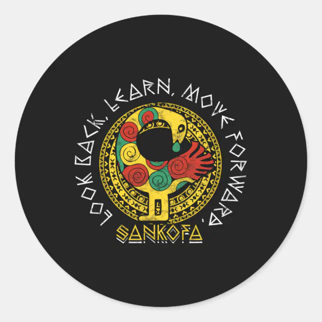 Sankofa Black History Month Adinkra Ghana Classic Round Sticker | Zazzle