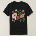 Santa and Elf Christmas Characters Thumbs Up T-Shirt | Zazzle