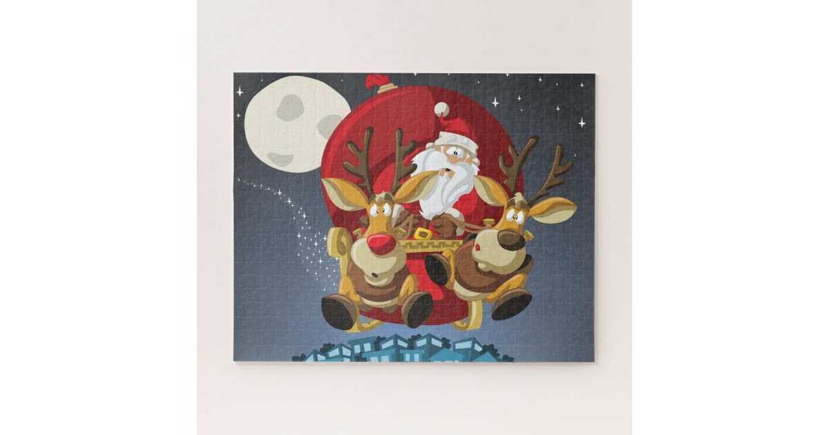 Santa and Reindeer Puzzle | Zazzle