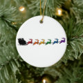 Santa and Sleigh with LGBTQ Pride Rainbow Reindeer Ceramic Ornament ...
