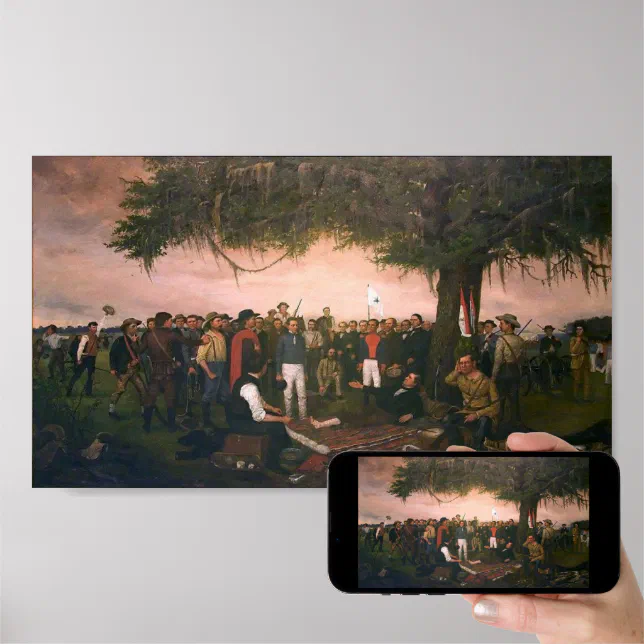 Santa Anna Surrender to Sam Houston at San Jacinto Poster | Zazzle