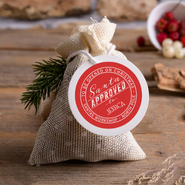 Santa Approved Gift Label From North Pole Workshop | Zazzle