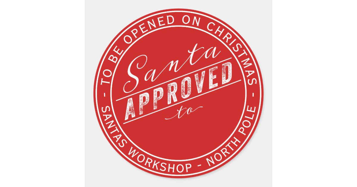 Santa Approved Gift Label From North Pole Workshop | Zazzle