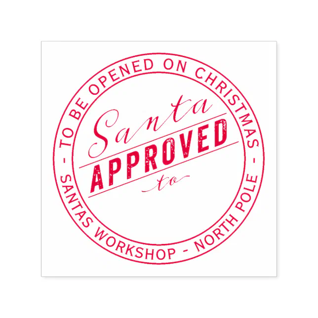 Santa Approved Gift Label From North Pole Workshop Self-inking Stamp ...