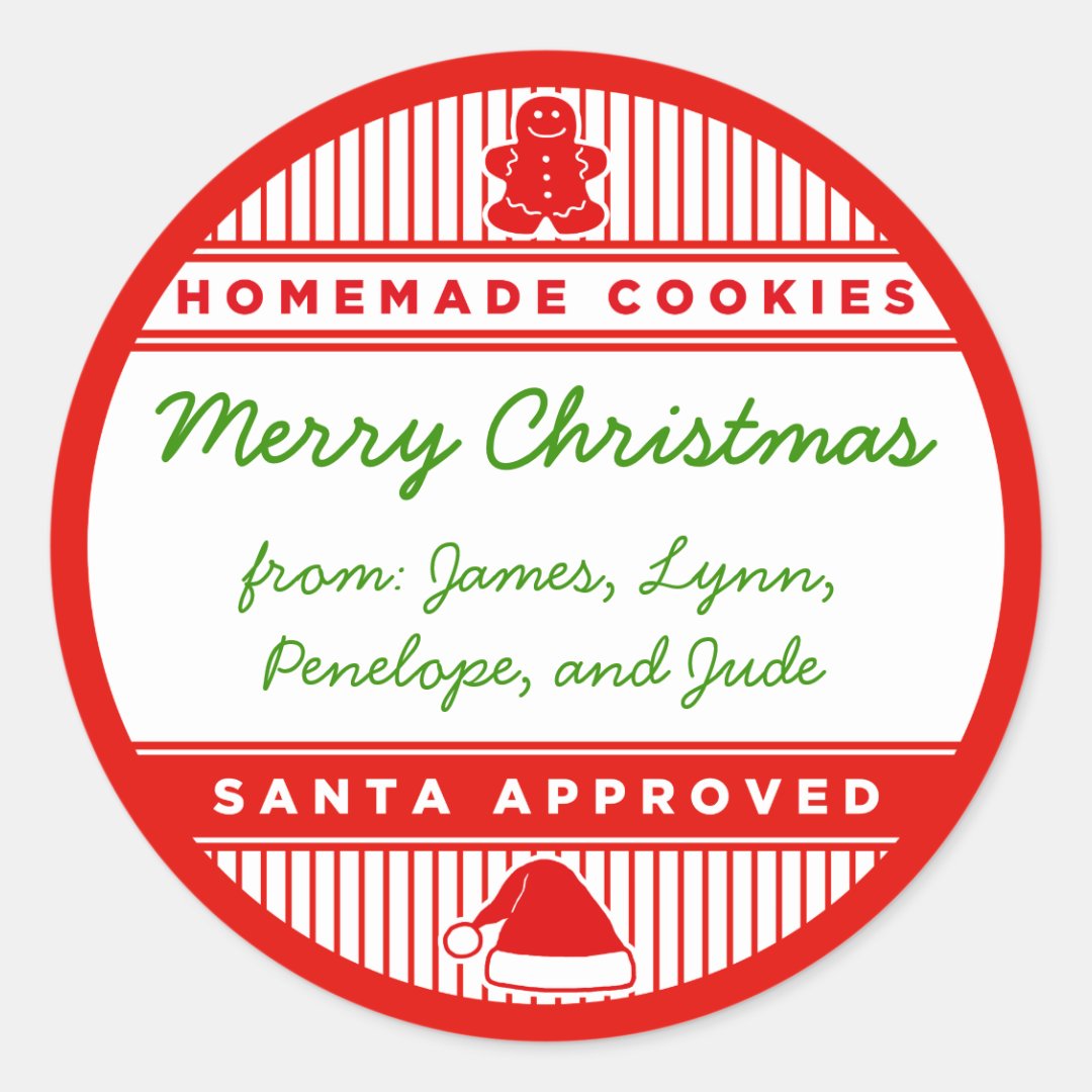 Santa Approved Homemade Cookies Classic Round Sticker | Zazzle