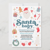 Santa Baby Blue And Red Christmas Baby Shower Invitation | Zazzle