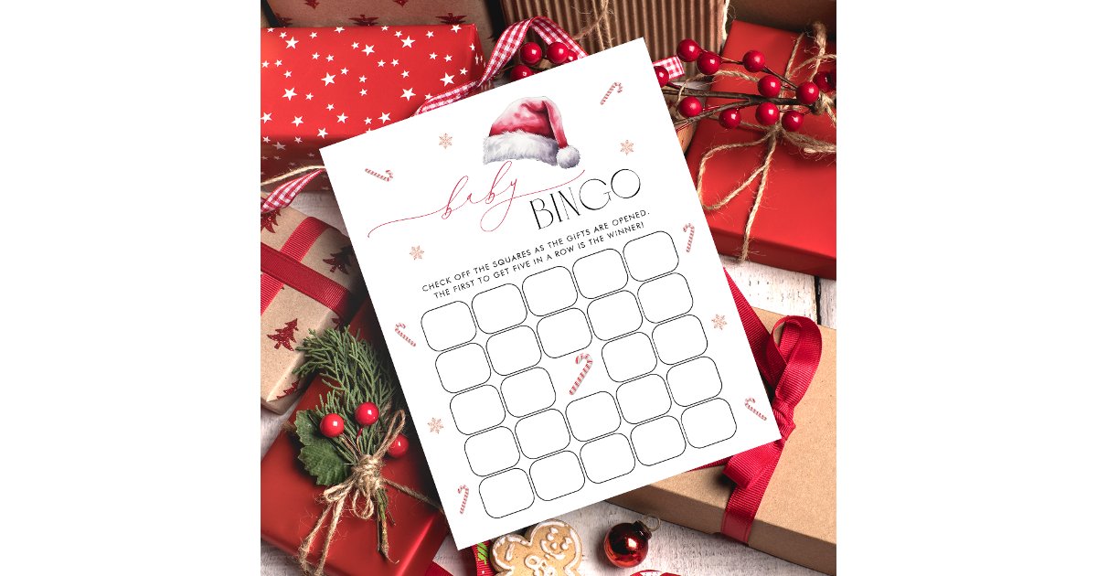 Santa Baby Christmas Baby Bingo Game Card | Zazzle