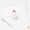 Santa Baby Christmas Baby Shower Classic Round Sticker | Zazzle