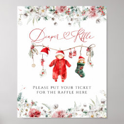 Santa Baby Christmas Baby Shower Diaper Poster | Zazzle