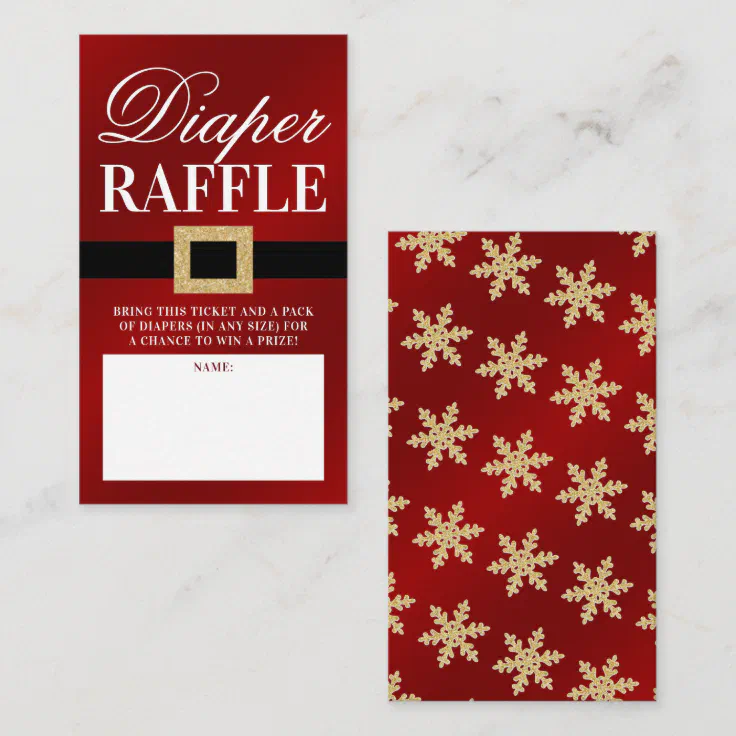 Santa Baby | Christmas Baby Shower Diaper Raffle Enclosure Card | Zazzle