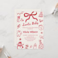 Santa Baby Christmas Baby Shower Party Invitation | Zazzle