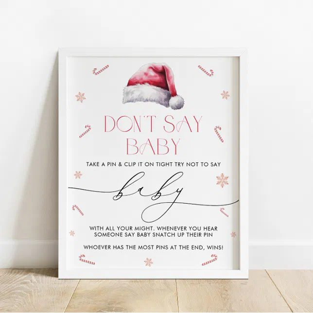 Santa Baby Christmas Don't Say Baby Game Poster | Zazzle
