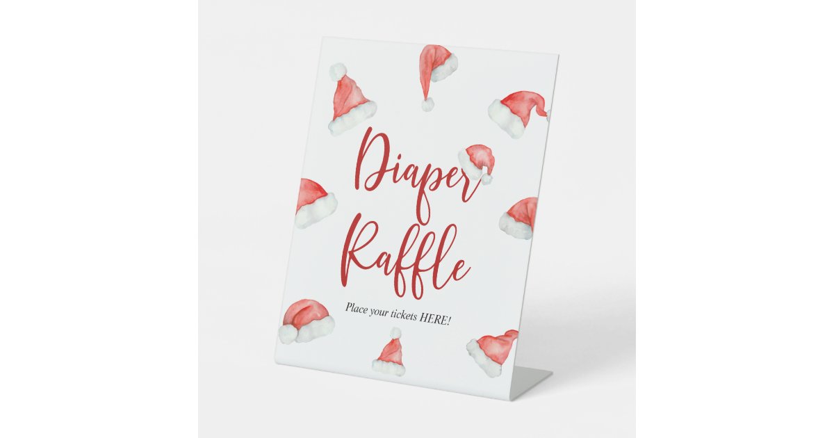 Santa Baby Christmas Shower Diaper Raffle Sign | Zazzle