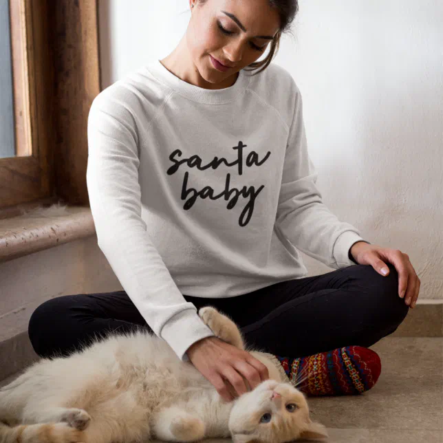 Santa Baby | Christmas Trendy Modern Minimalist Sweatshirt | Zazzle