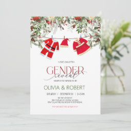 Santa Baby Gender Reveal Invitation | Zazzle