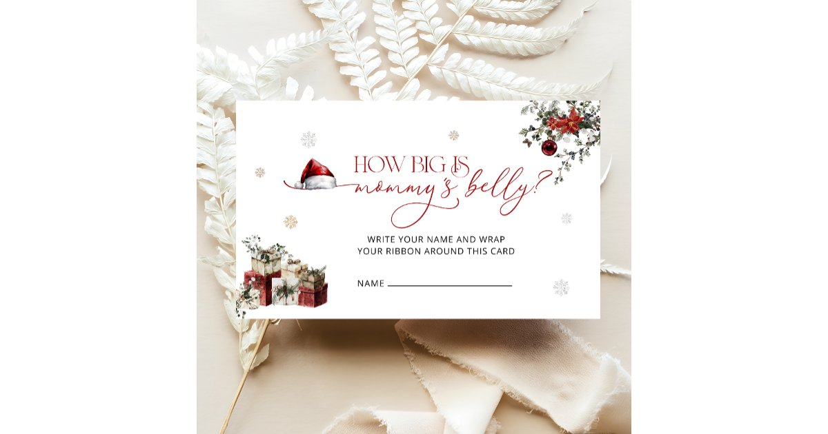 Santa Baby How Big Is Mommy's Belly Enclosure Card | Zazzle