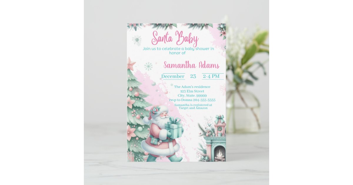 Santa Baby Shower Invitation | Zazzle