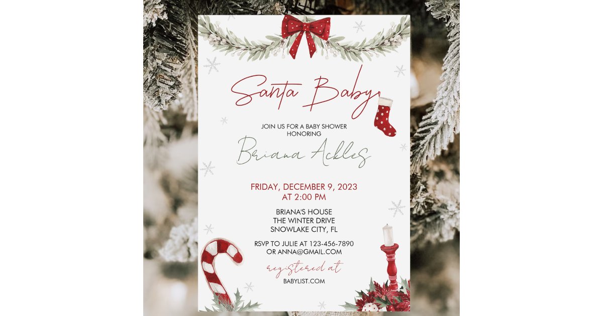 Santa Baby Shower Invitation , Christmas Shower | Zazzle